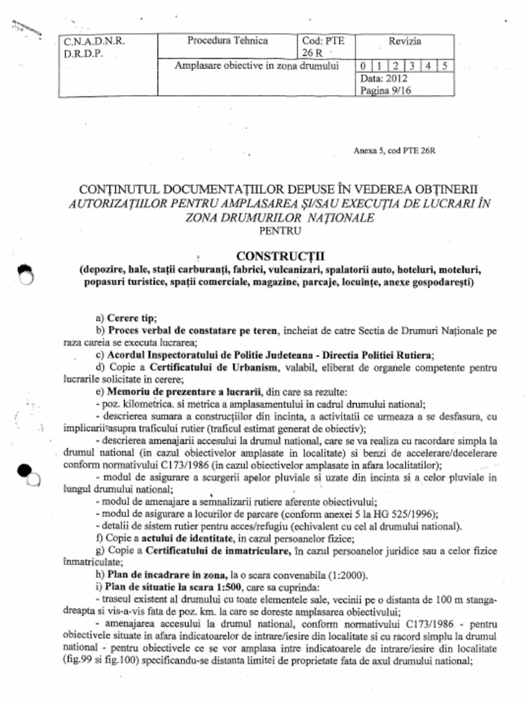 Continut Cadru Docum. Aviz CNADNR | PDF