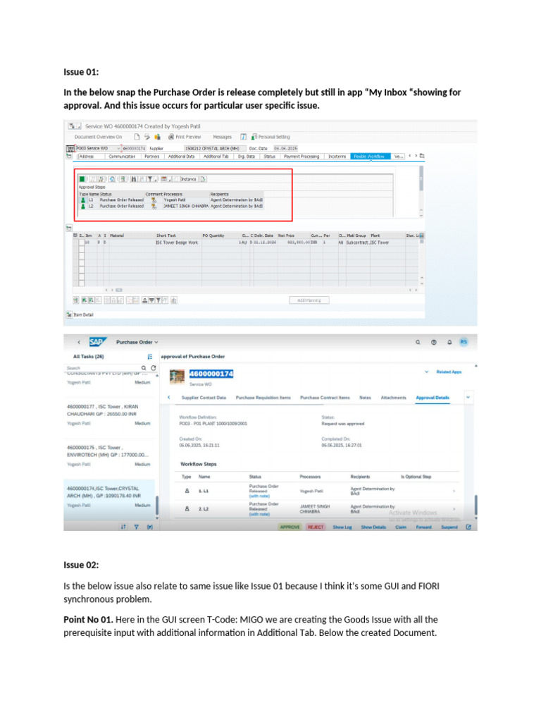 GUI and FIORI App Sync Issue | PDF