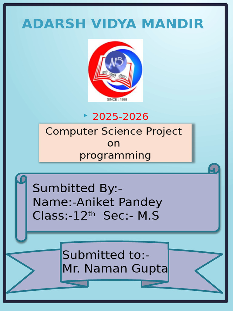 Cbse Computer Science Practical File PDF | PDF