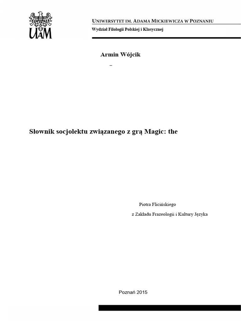 Slownik Socjolektu MTG Armin Wojcik | PDF