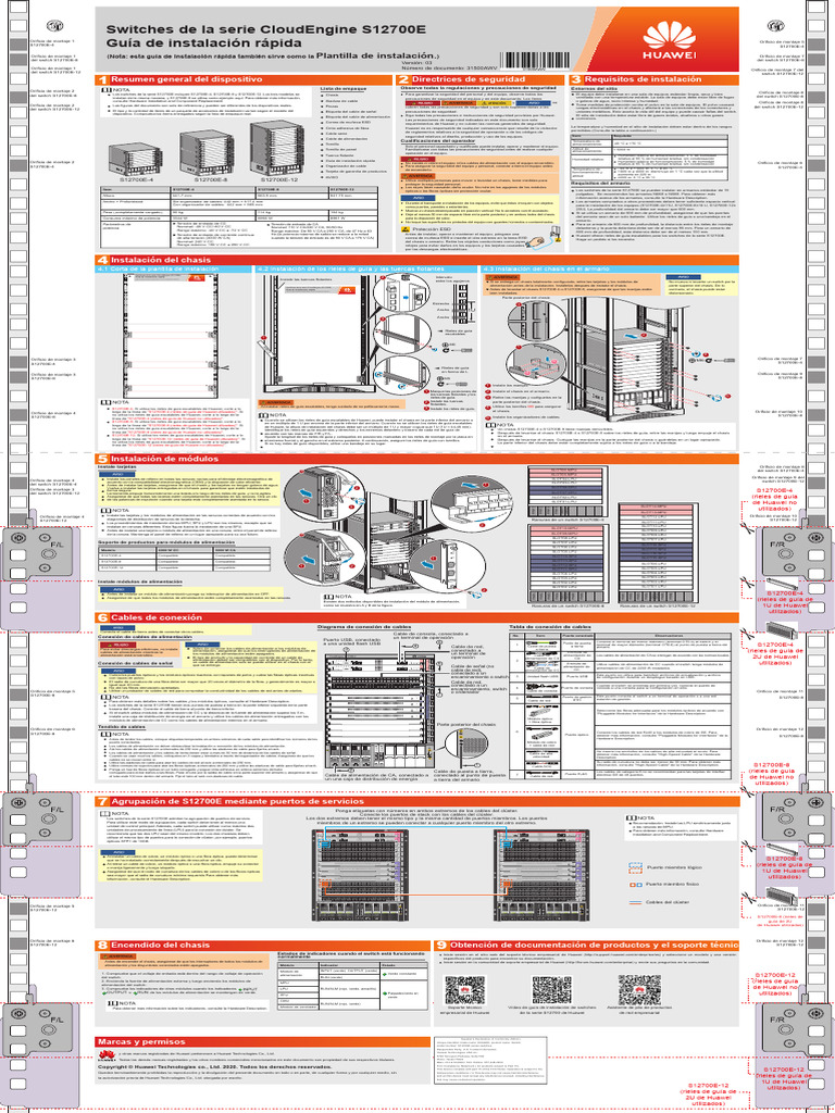 Guía de Instalación Rápida de Los Switches de La Serie CloudEngine S12700E | PDF