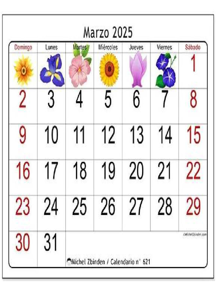 Calendario - Marzo | PDF