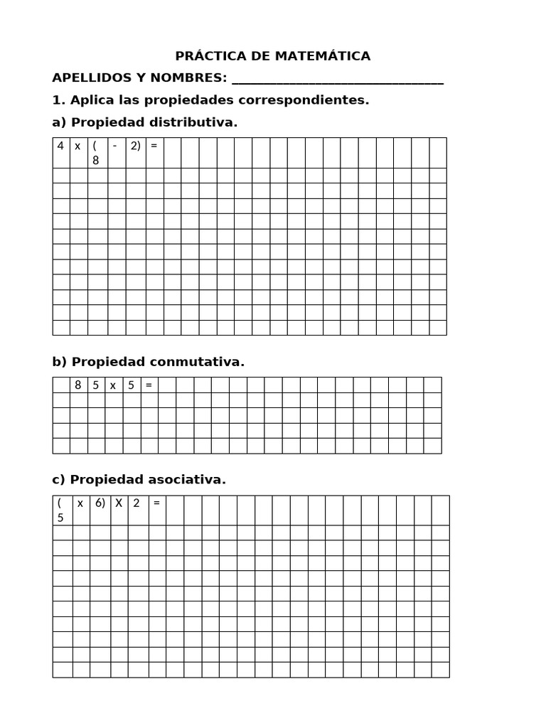 Práctica de Matemática . | PDF