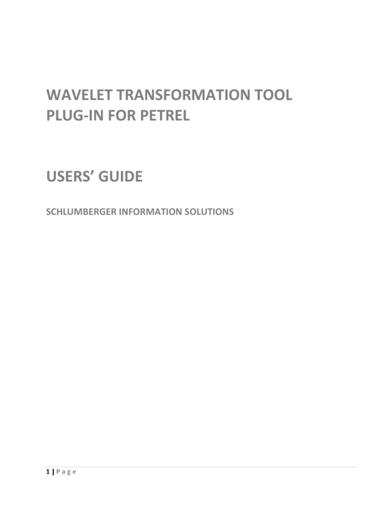 Wavelet Transformation Tool User Manual Petrel | PDF | Wavelet | Signal Processing