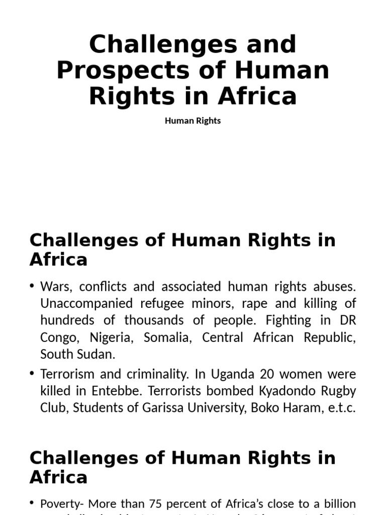 Human Rights Challenges in Africa | PDF | Human Rights | International ...