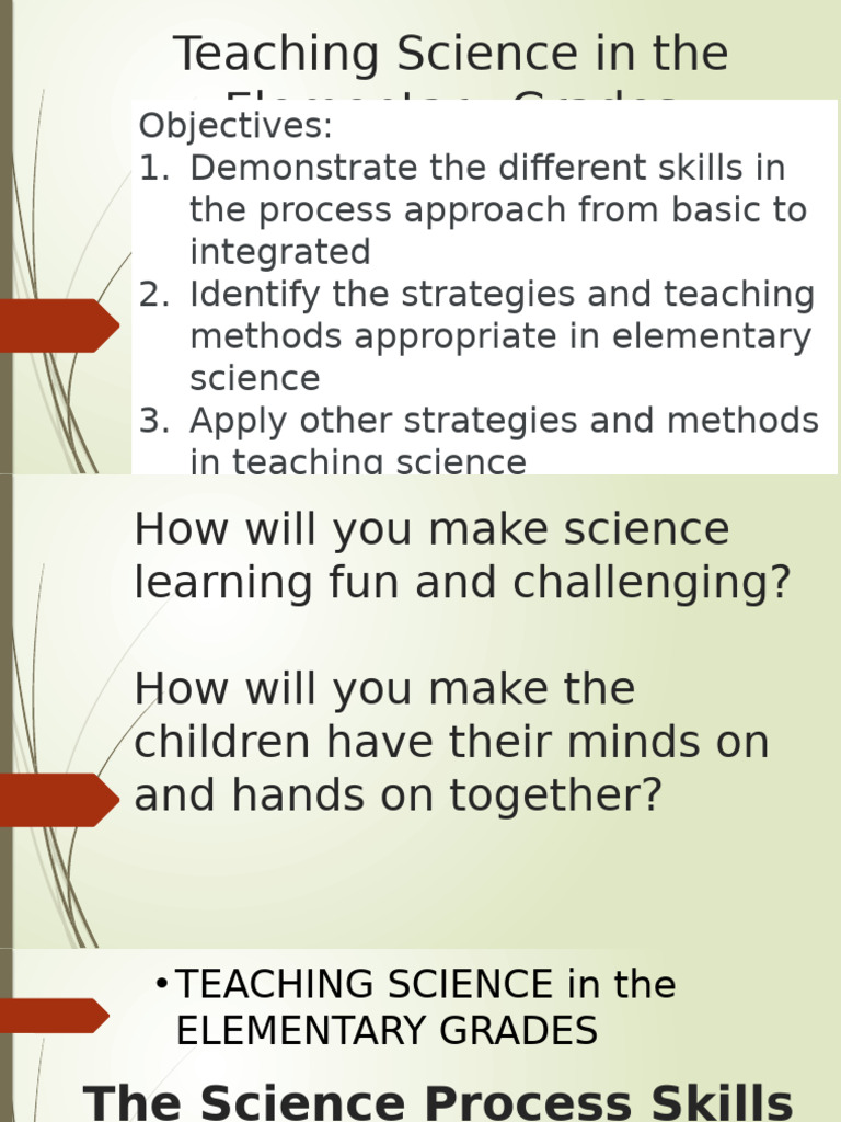 1 Teaching Science in The Elementary Grades | PDF | Science | Thought