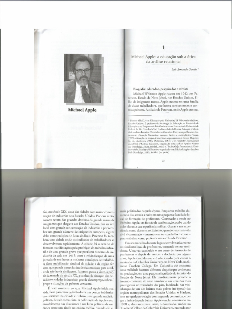 MICHAEL APPLE - A Educaçaosobaoticadaanaliserelacional | PDF