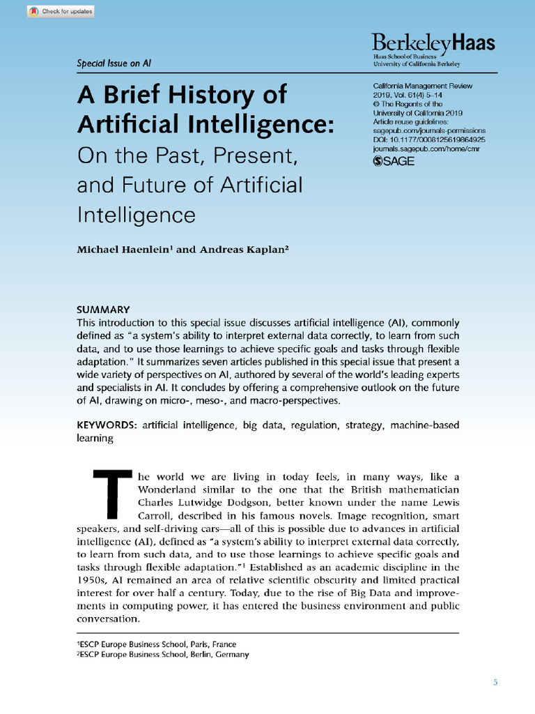 Evolution of Artificial Intelligence | PDF | Artificial Intelligence ...