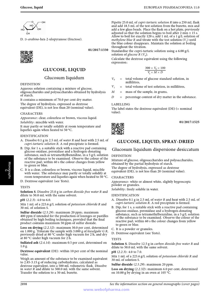 Glucose, Liquid, Spray-Dried | PDF | Glucose | Solubility