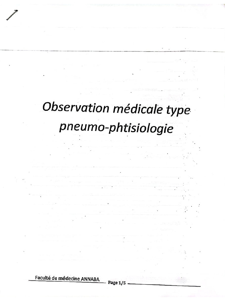 Observation Type Pneumo | PDF