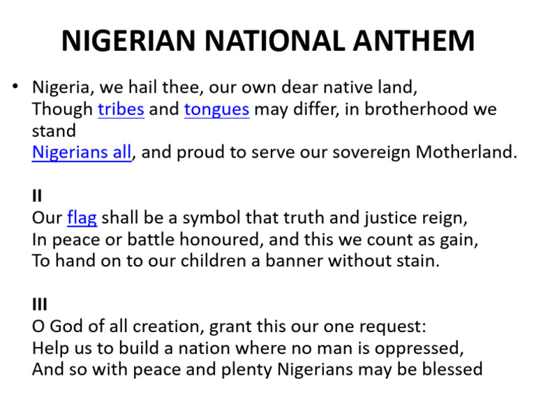 Nigerian National Anthem | PDF