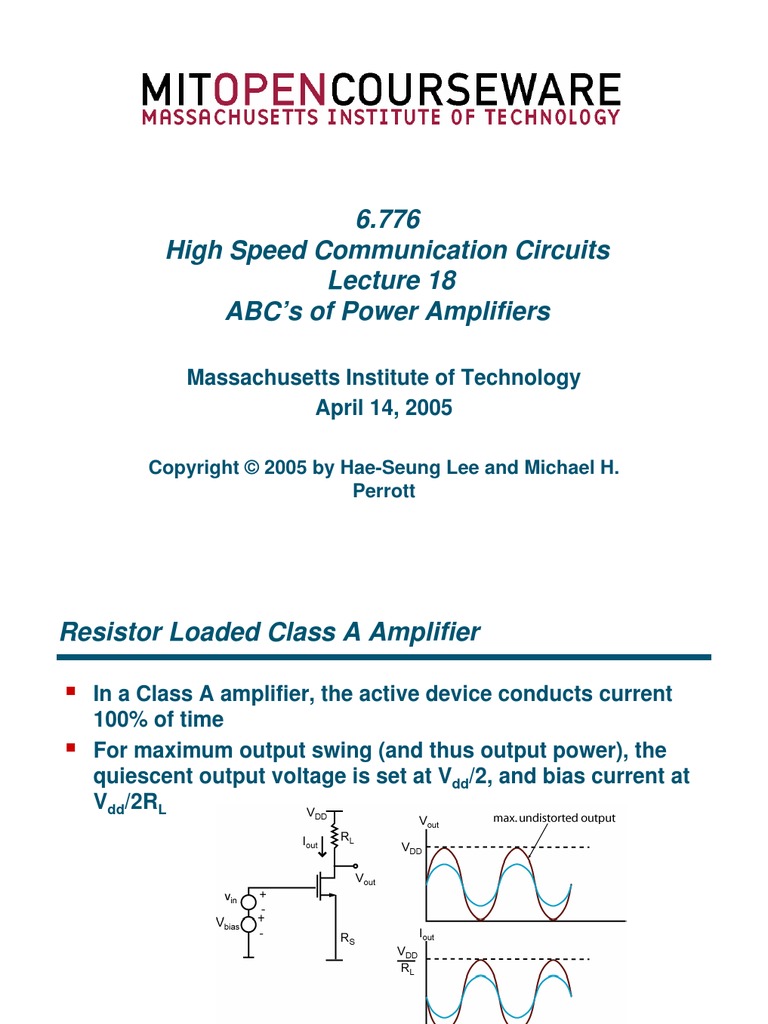 Power Amp MIT | PDF | Amplifier | Amplitude