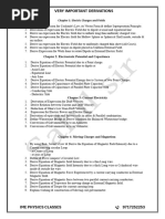 Chapter Wise Derivations | PDF | Magnetic Field | Inductance