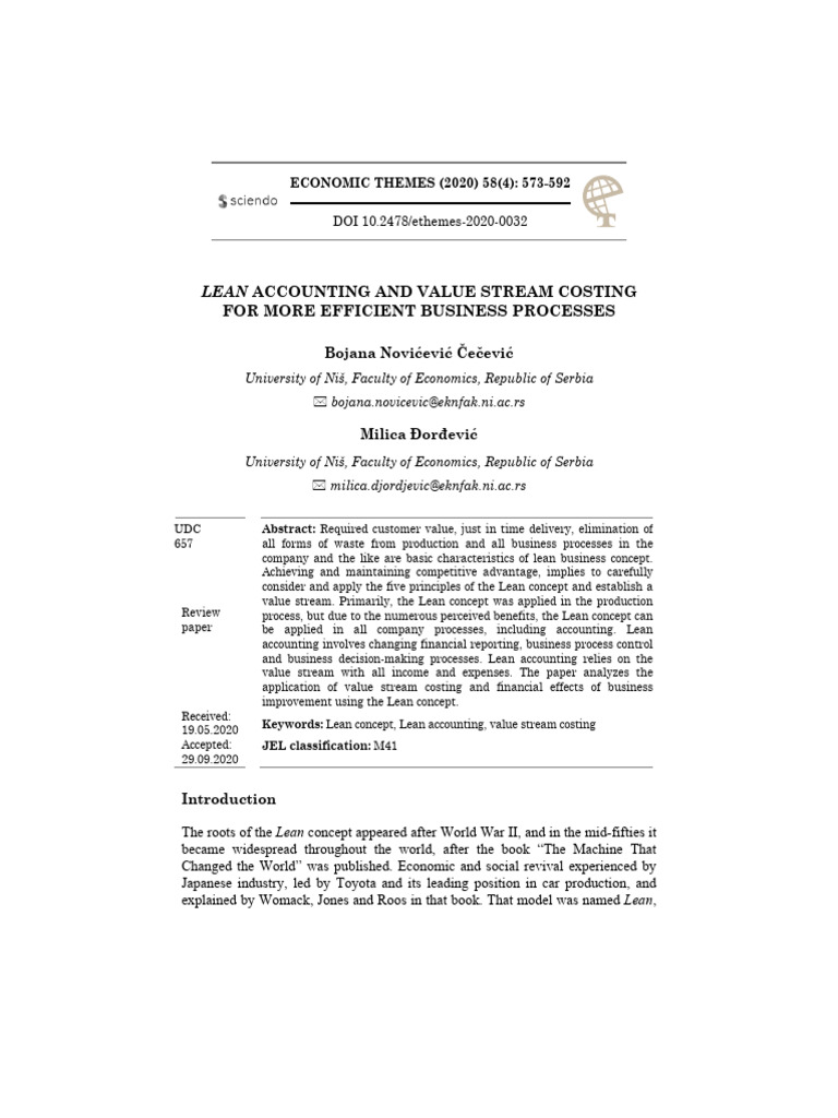 Lean Accounting and Value Stream Costing For More | PDF | Inventory ...