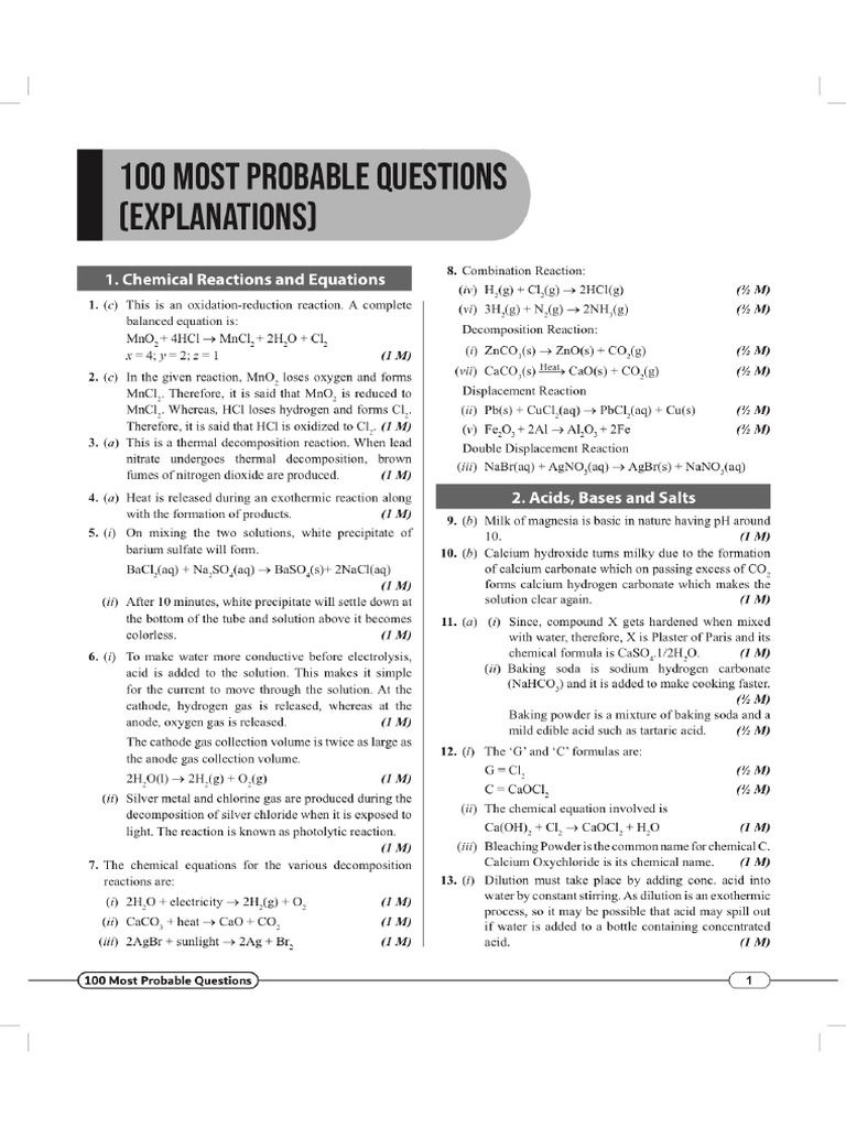 Most Probable Solutions Science | PDF