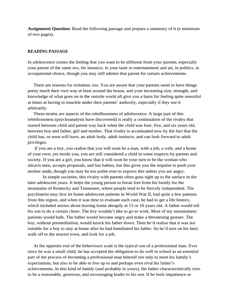 Adolescent Rebellion and Identity Formation | PDF | Adolescence ...