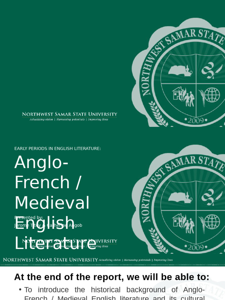 Anglo French Medieval English Literature REVISED | PDF | Green Knight ...