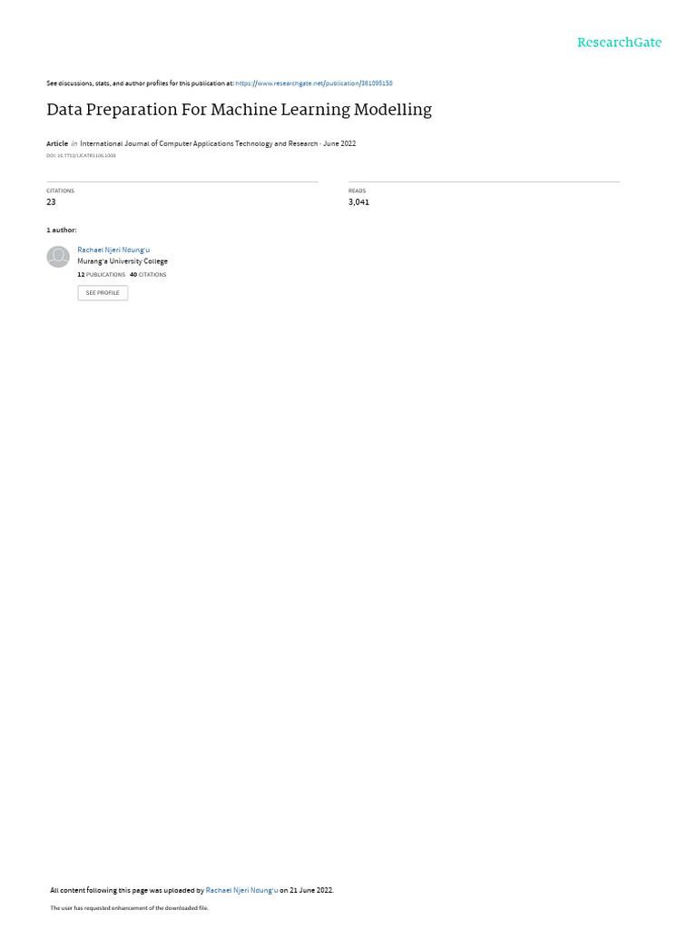 Data Preparation Form L Modeling | PDF | Machine Learning | Cluster Analysis