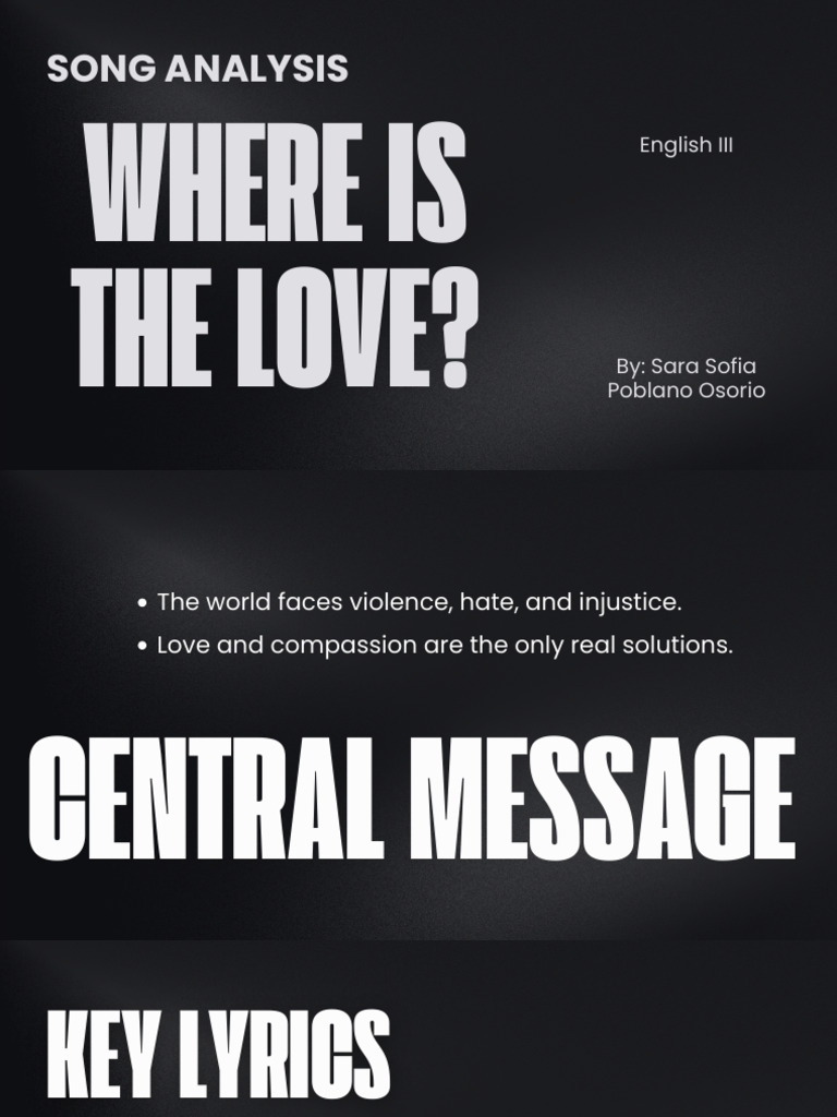 "Where Is the Love? Song Analysis" | PDF