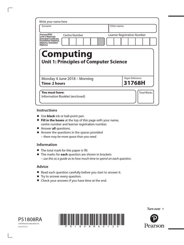 BTEC Level 3 Computing Exam Paper | PDF | Transport Layer Security ...