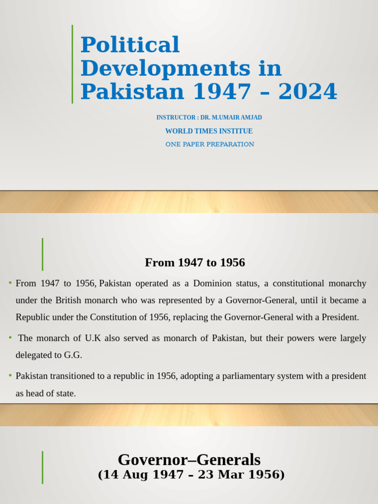 Pakistan Political History: 1947-2024 | PDF | Pervez Musharraf | Pakistan