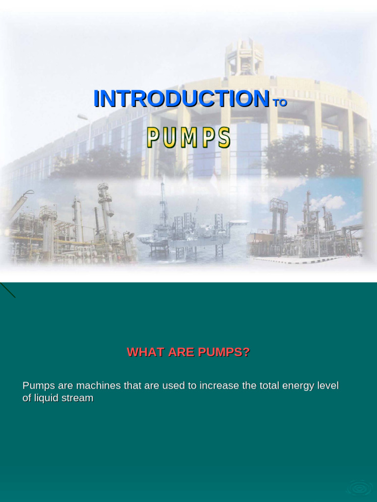 Introduction To Pumps Pdf Pump Gas Technologies