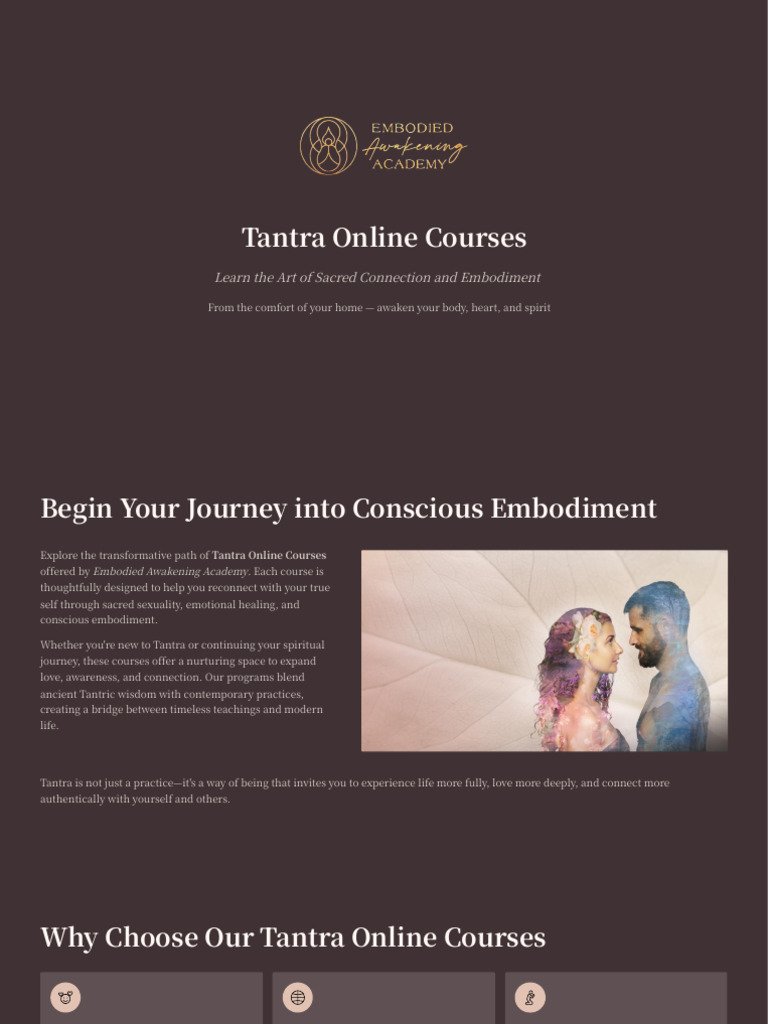 Tantra Online Courses | Begin Your Journey into Conscious Embodiment – Embodied Awakening ...