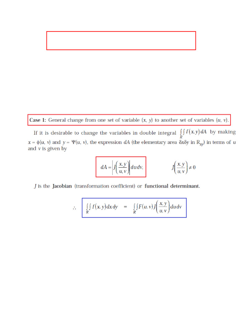 Module 2C (Double Int by Change in Variables 2 Cases) | PDF ...