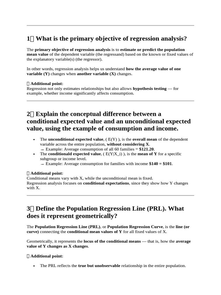 CHAPTER 2 NOTES Econometrics | PDF | Errors And Residuals | Linear ...