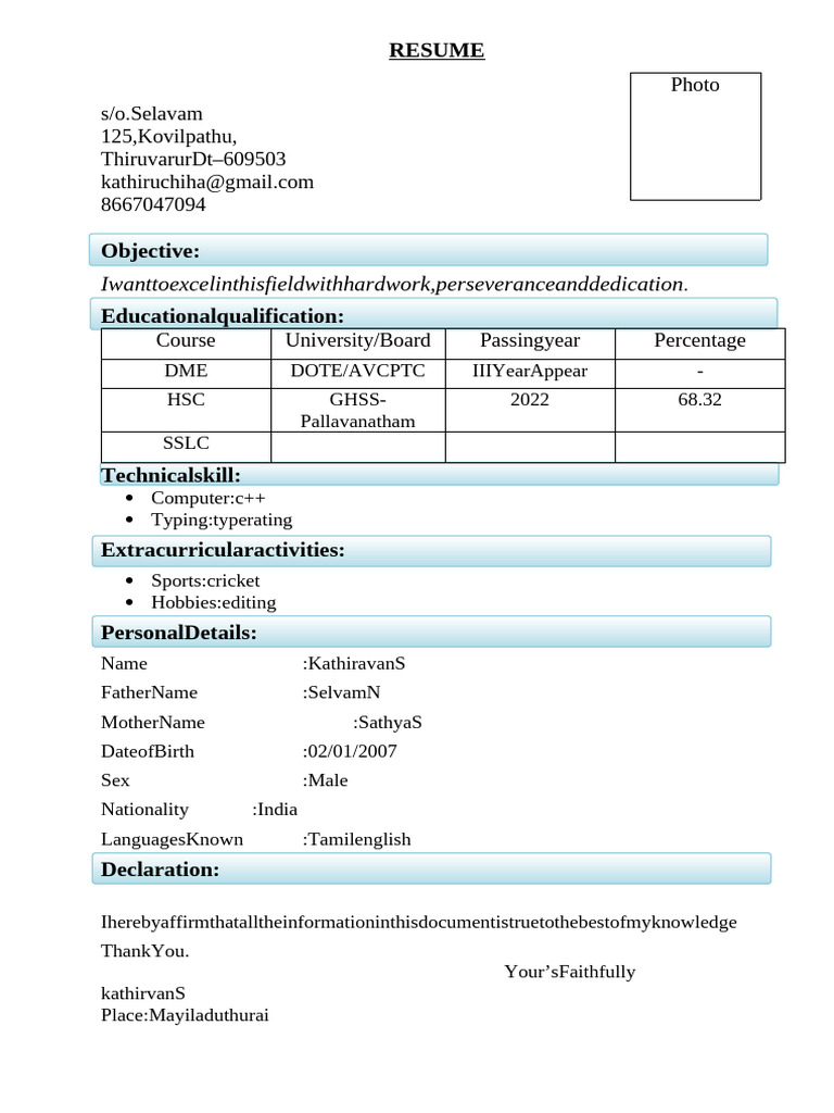Resume Model | PDF