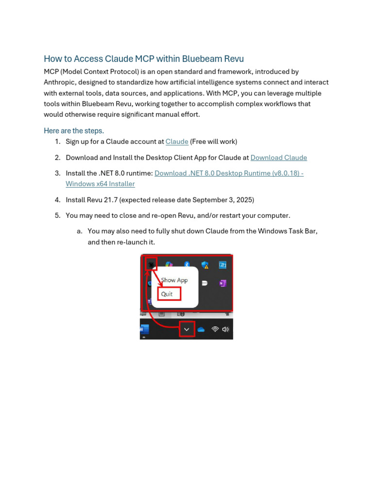 Accessing MCP in Bluebeam Revu 21.7 | PDF | Computing | Software