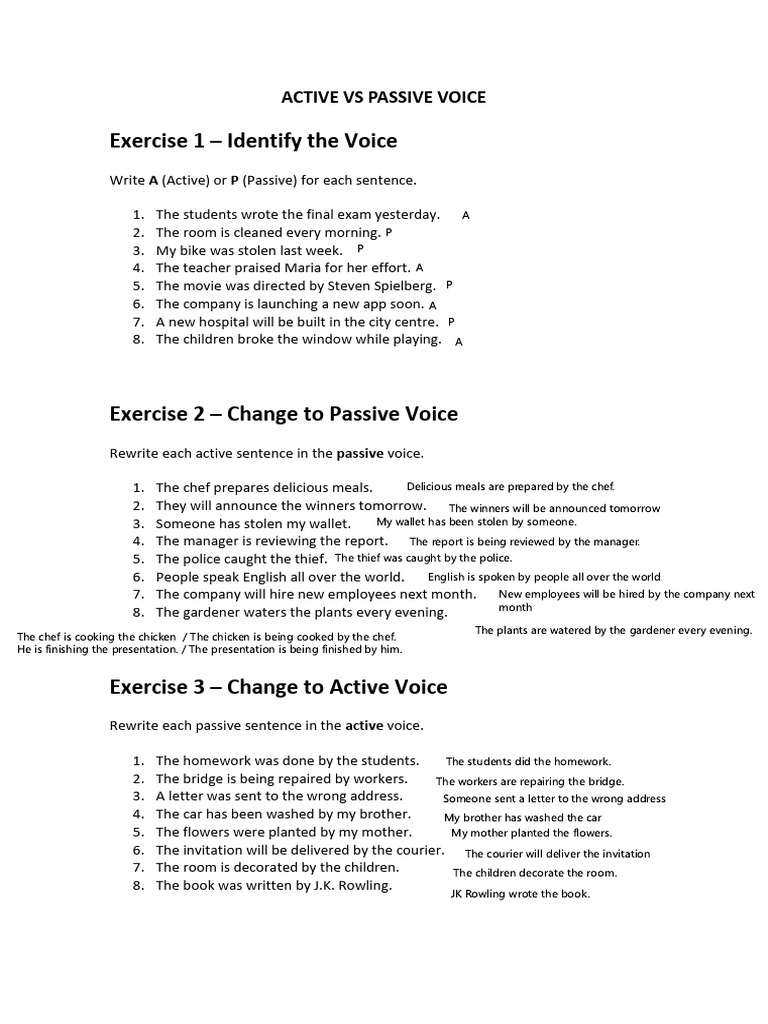 Active VS Passive Voice | PDF