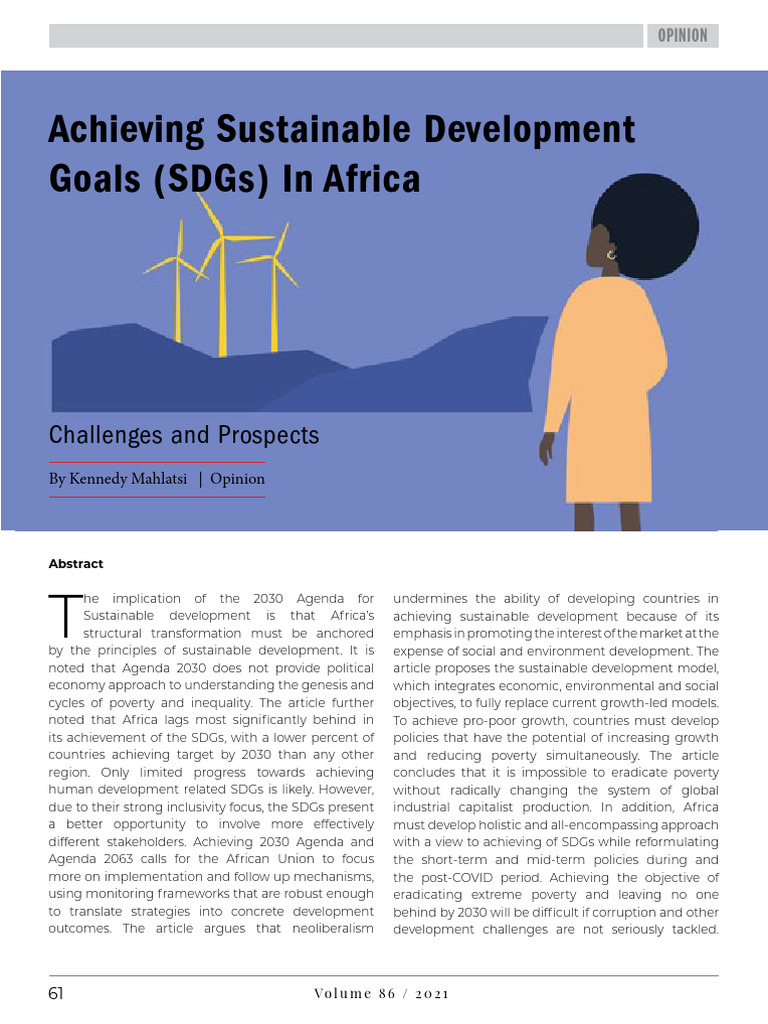 Achieving SDGs in Africa: Challenges Ahead | PDF | Sustainability ...