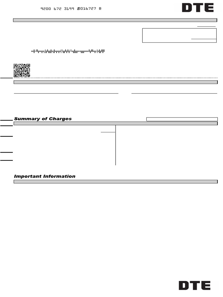 My Dte Electricity Bill For My Proof of Address | PDF