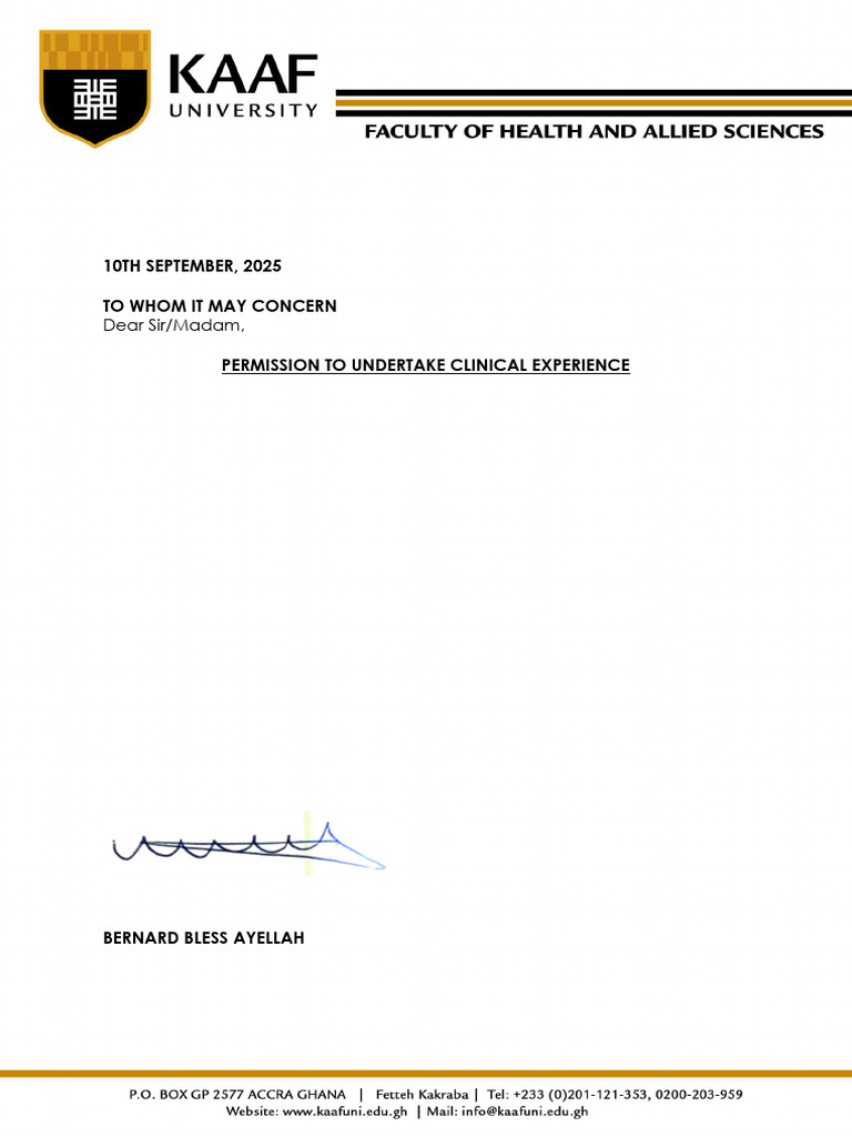 Clinical Letters Weekened Level 200 Public Health Nursing | PDF