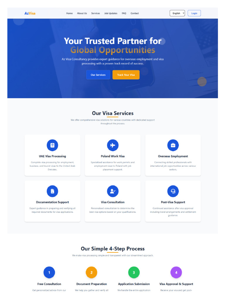 Az Visa Consultancy Home UI | PDF