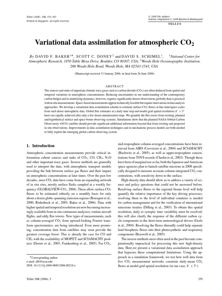 Variational Data Assimilation For Atmospheric CO2 | PDF | Calculus Of Variations | Kalman Filter