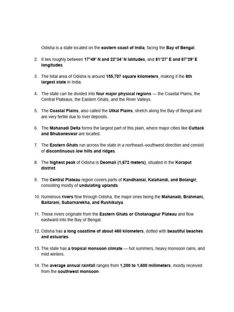Odisha's Diverse Physical Geography | PDF | Physical Geography | Earth ...