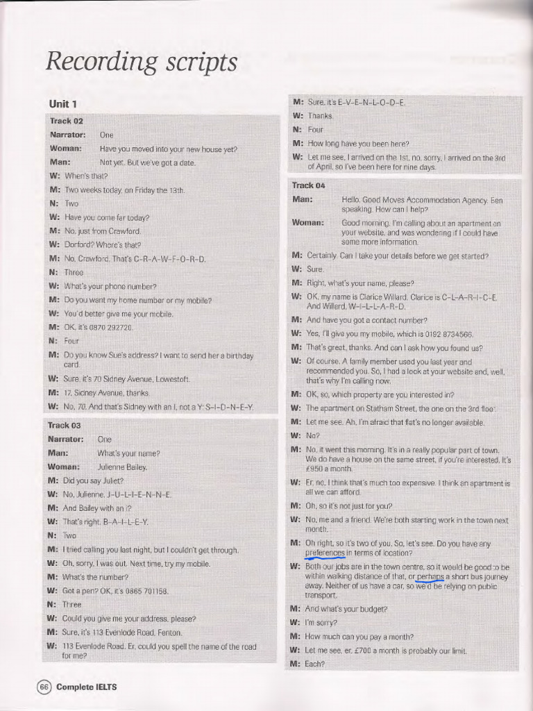 Unit 1 Tapescript | PDF