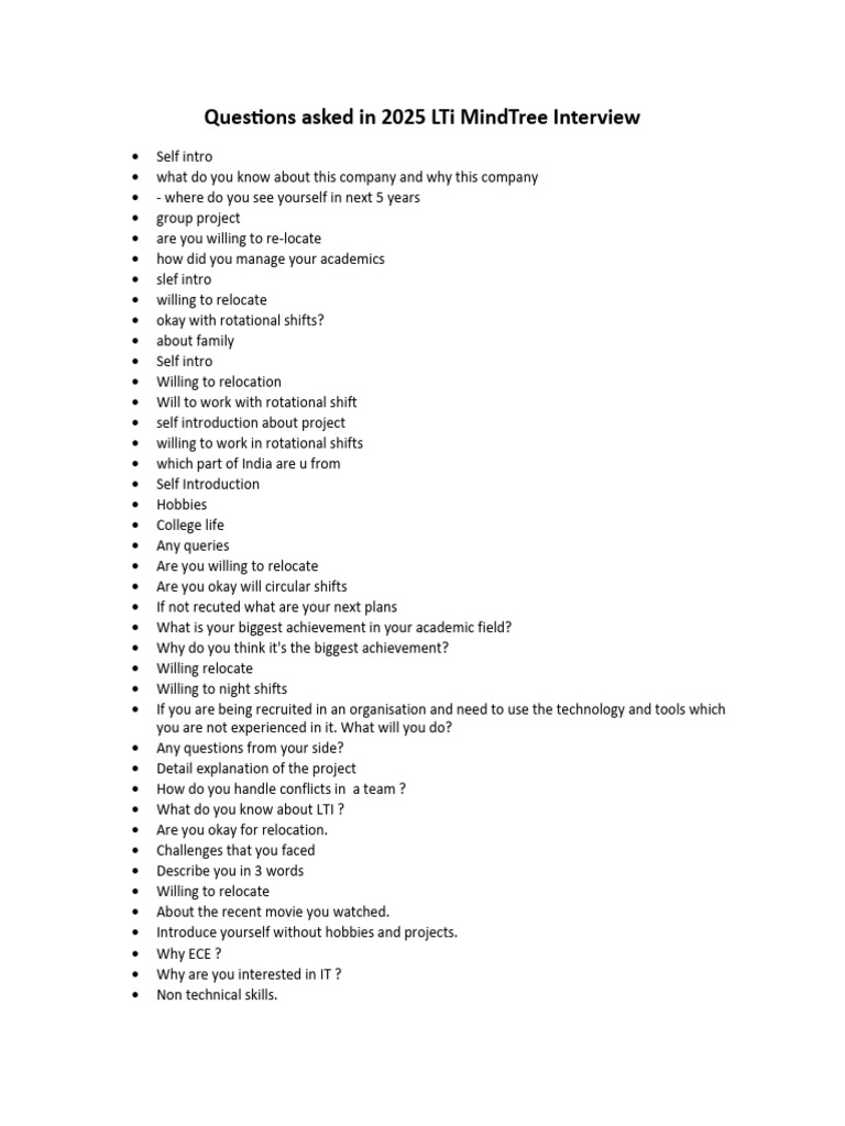 Lti Mindtree Previous Year Questions | PDF | Method (Computer Programming) | Databases