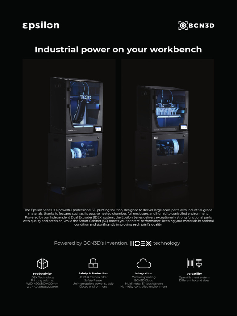 BCN3D Epsilon Series Digital Brochure | PDF | Extrusion