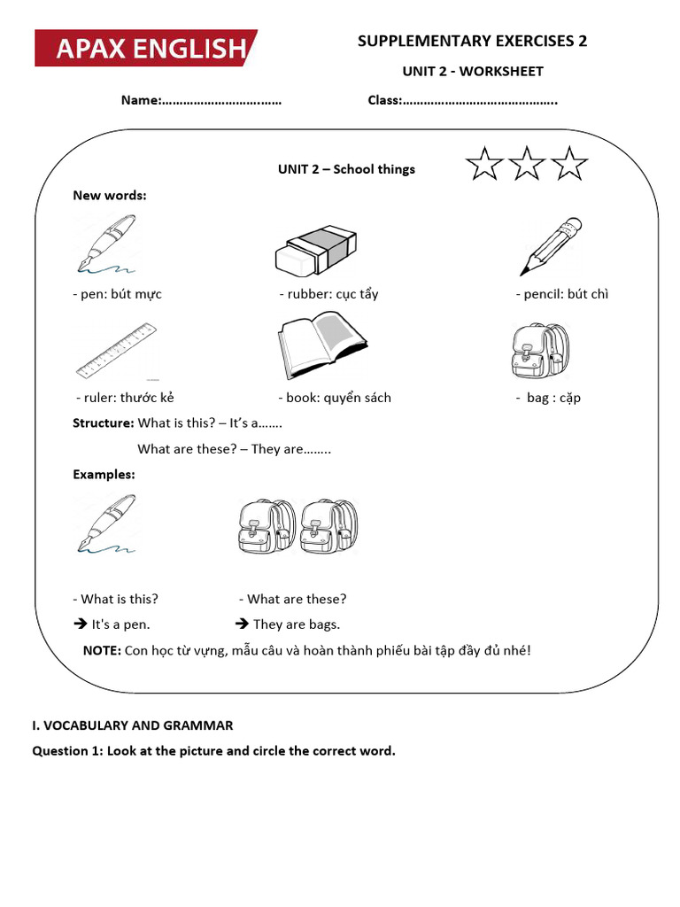 Grade 2 - Unit 2 - Worksheet | PDF | Grammar | Linguistics