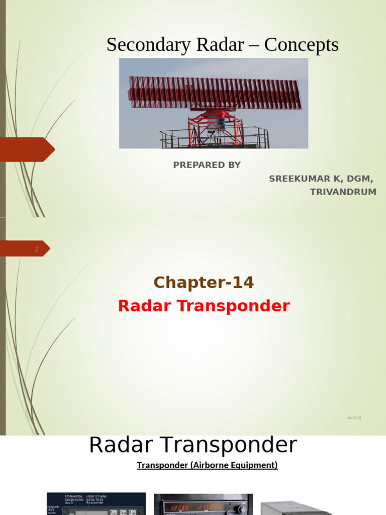 Ch-14 Radar Transponder | PDF | Transponder (Aeronautics) | Wireless