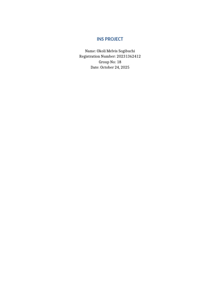 Ins Project Melvis | PDF