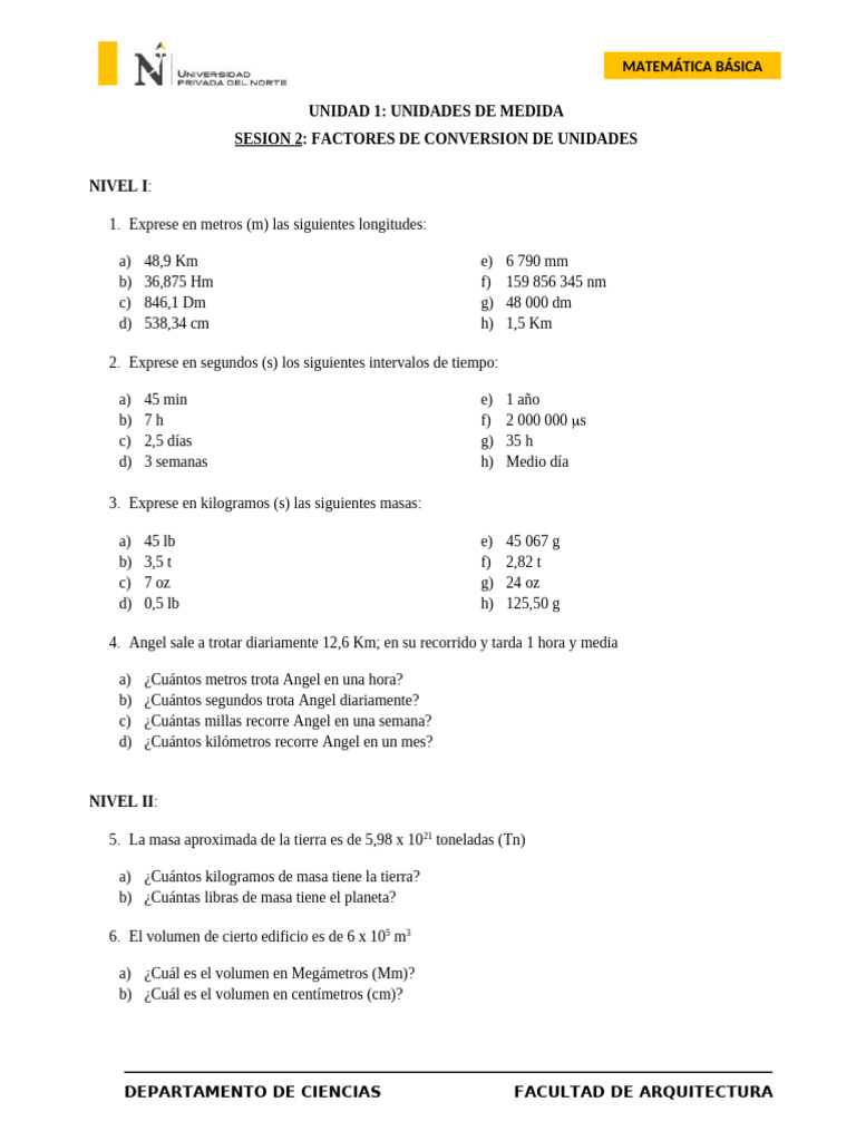 HT 02 MB ARQ - FACTORES DE CONVERSI+âÔÇ N | PDF | Pie (unidad ...