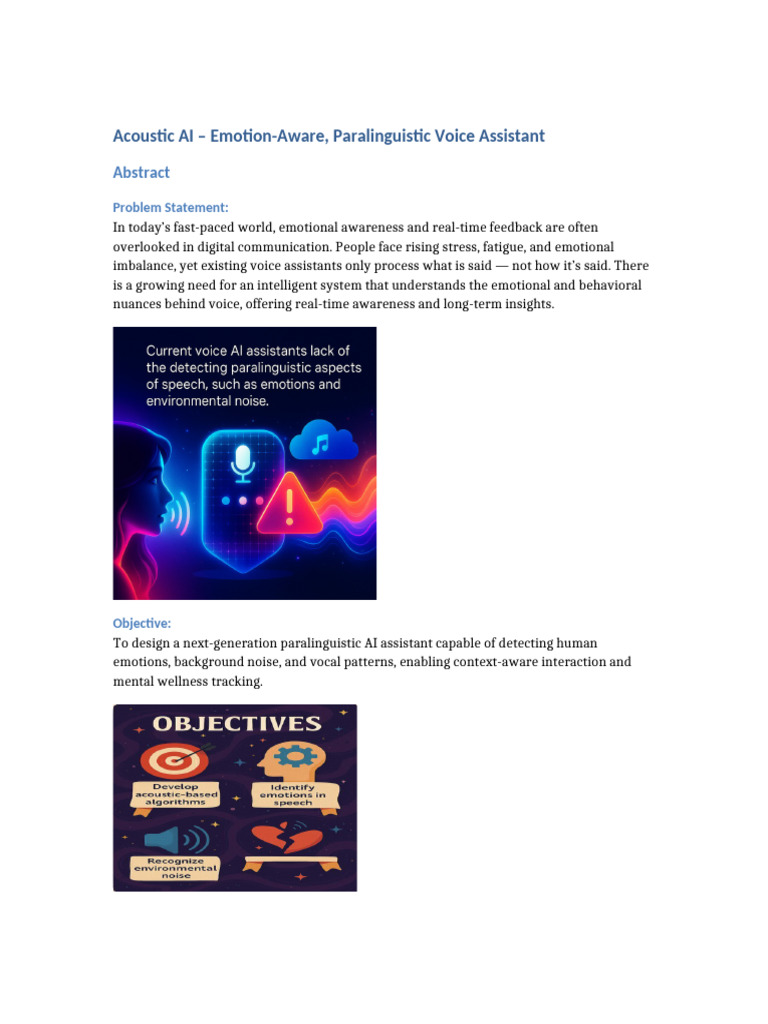 Acoustic AI Emotion Aware Paralinguistic Assistant | PDF
