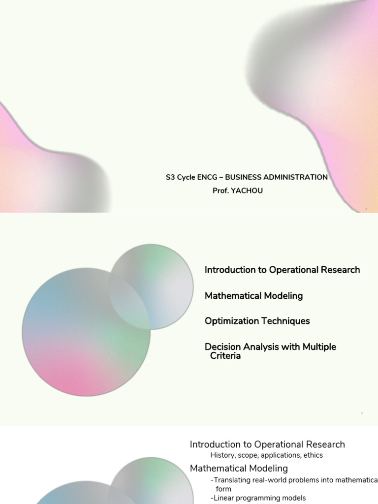 Operational Research in Business Decisions | PDF | Operations Research ...