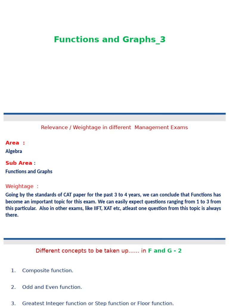 Functions and Graphs for Management Exams | PDF | Function (Mathematics ...