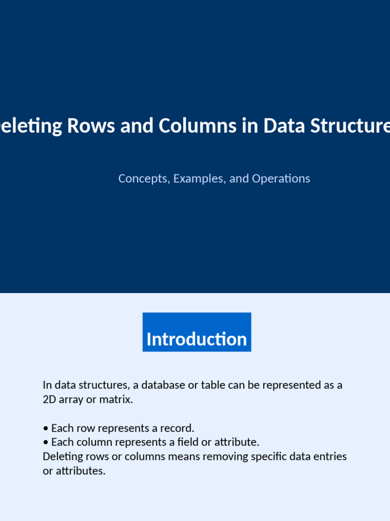 Attractive Deleting Rows and Columns in Data Structures | PDF