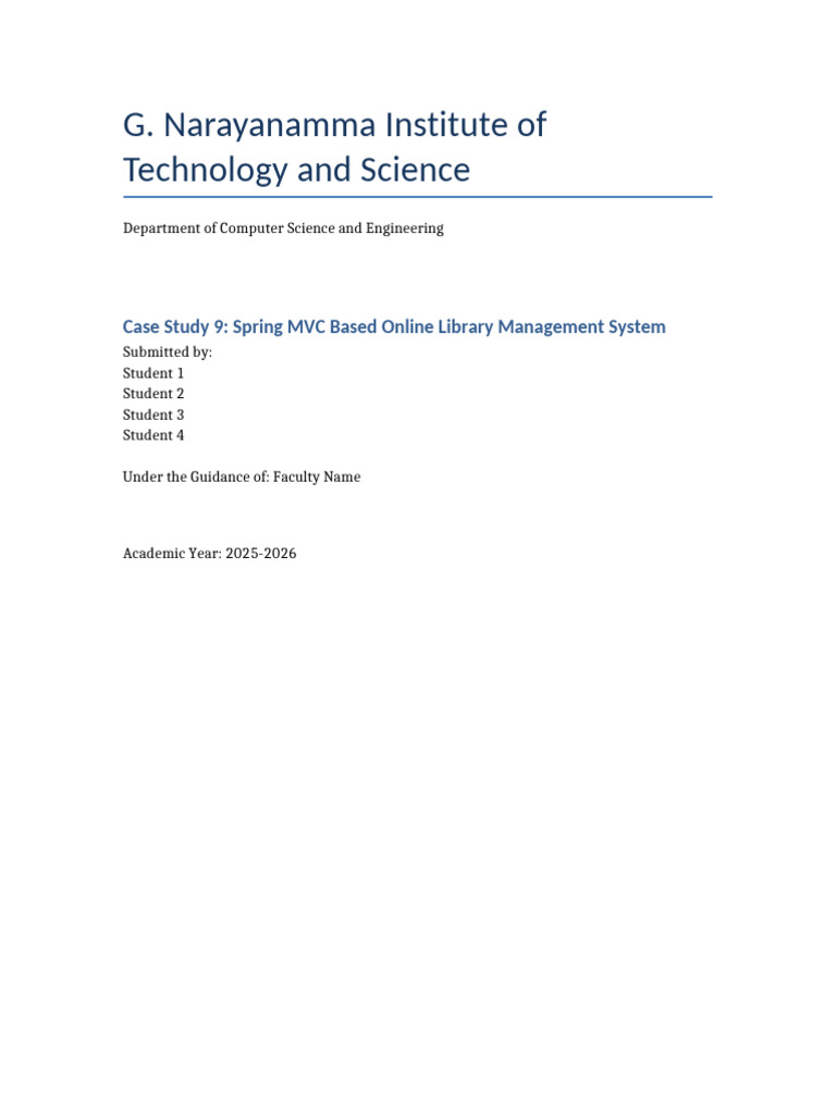 Enhanced Case Study 9 Spring MVC Library Management System | PDF | Spring Framework | Model–View ...